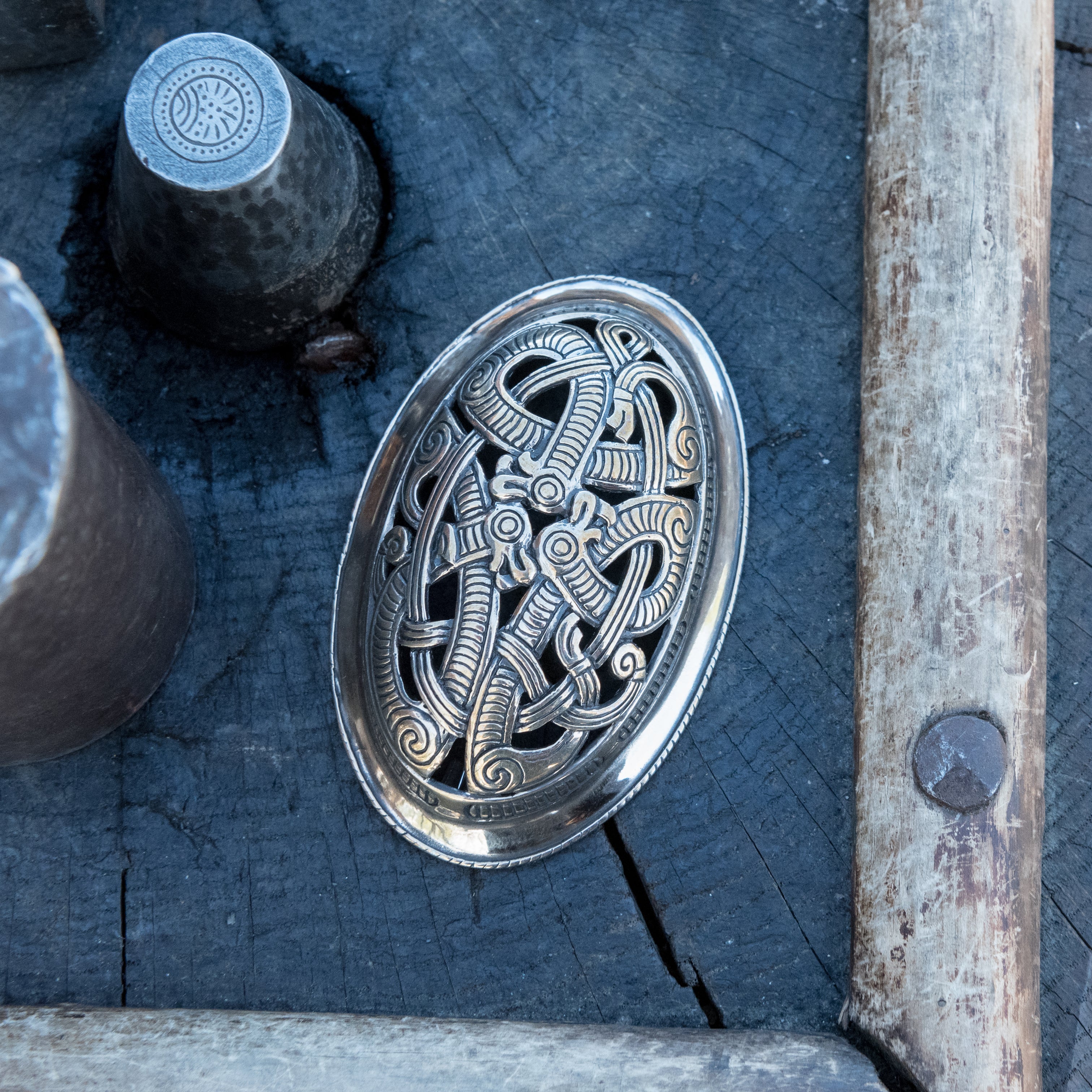 Viking Tortoise Brooches in Jelling Style from Haithabu Hedeby Northan Viking Silver